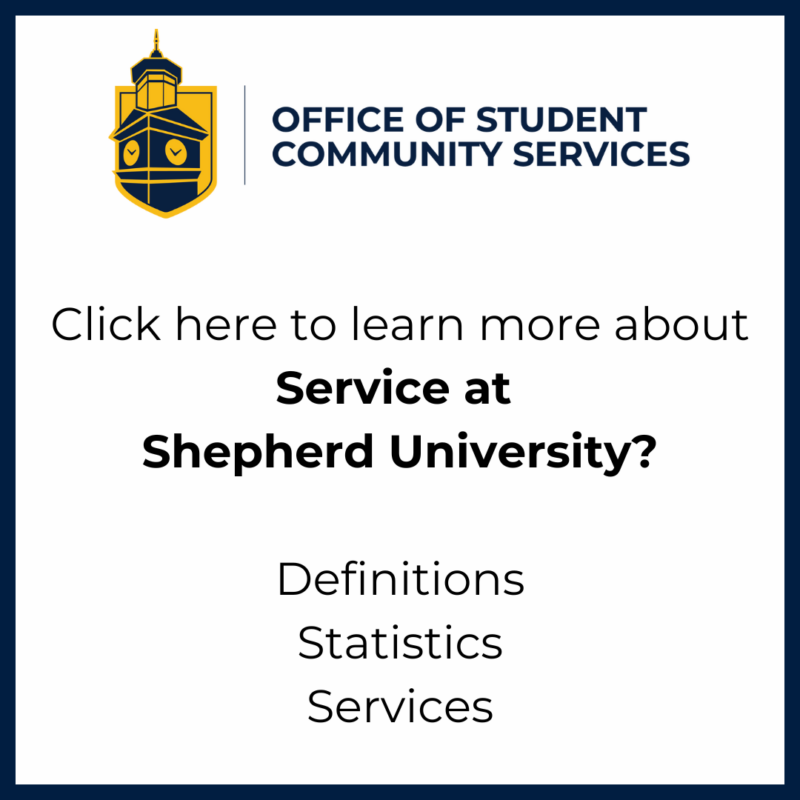 Shepherd University | Communityservice | Tracking Service Hours